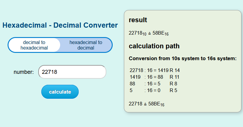 Hexadecimal Decimal Converter